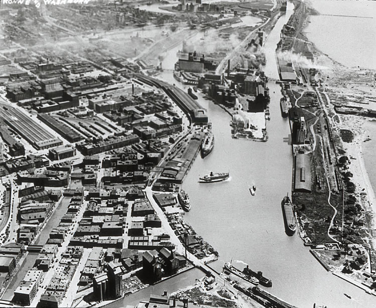 Buffalo Inner Harbor Aerial View 1924 - WNY Heritage